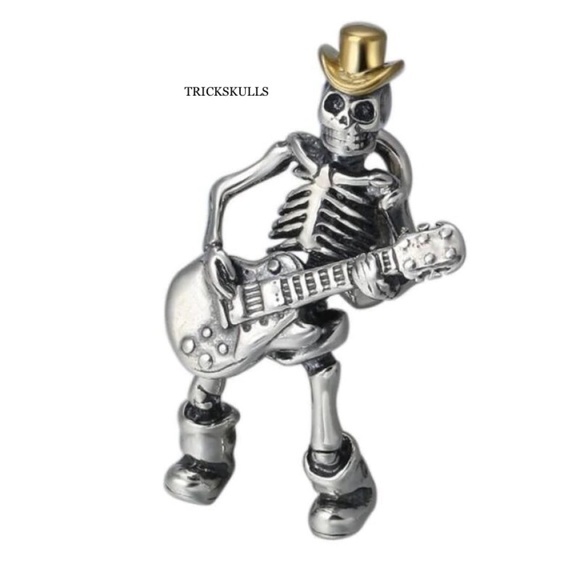 TRICKSKULLS | Jewelry | Guitar Skeleton Skull Music Modern Vintage ...
